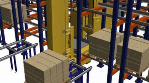 Animation of a Pallet Shuttle system with stacker crane - Mecalux.co.ke