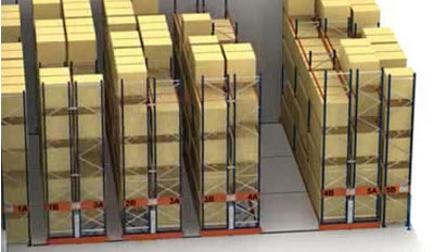 3D animation of a mobile racking system for pallets - Mecalux.co.ke